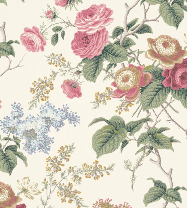 Rosemoore Wallpaper in Ivory by Warner House | Jane Clayton