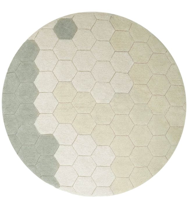 Round Honeycomb Rug in Blue Sage by Lorena Canals | Jane Clayton