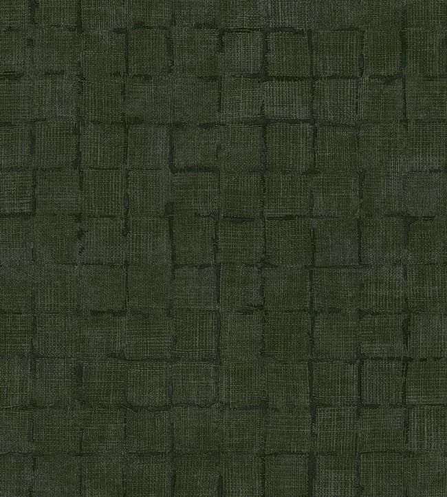 Rustic Check Wallpaper in Dark Green by Eijffinger | Jane Clayton