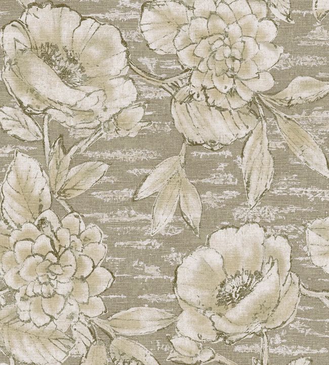 Rustic Floral Wallpaper in Beige / Sand / Green by Eijffinger | Jane Clayton