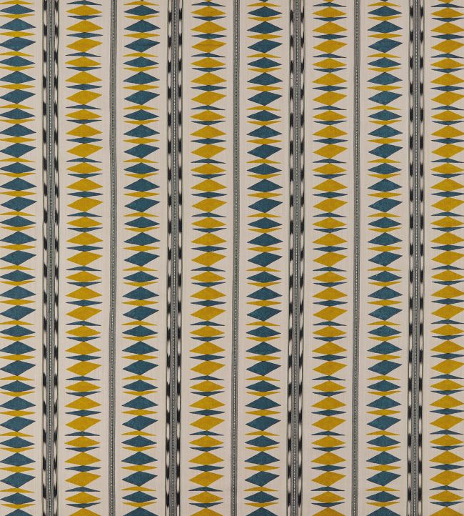 Samira Fabric in Petrol/Gold by Osborne & Little | Jane Clayton