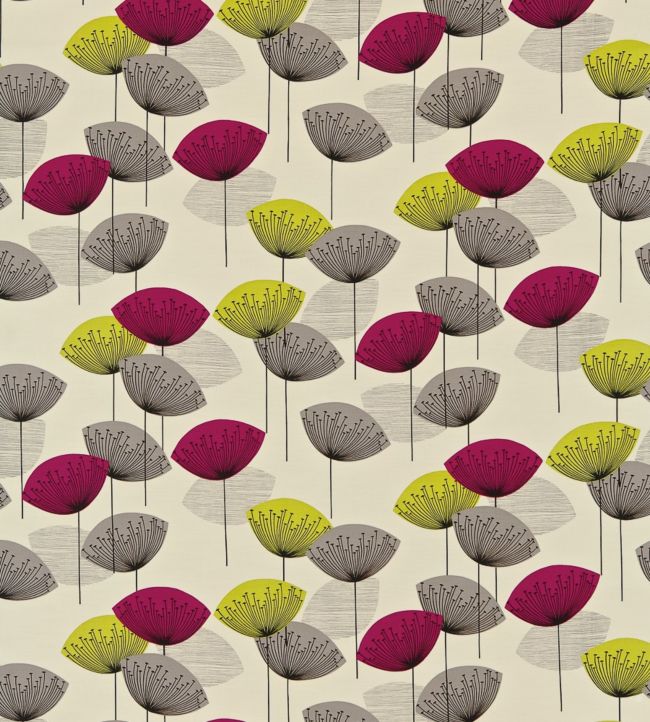 Dandelion Clocks Fabric by Sanderson in Blackcurrant | Jane Clayton