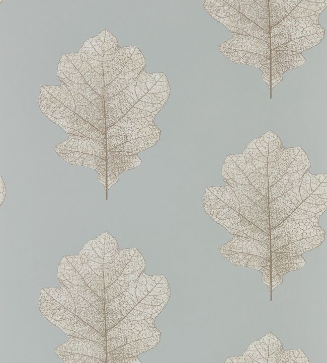 Oak Filigree Wallpaper by Sanderson in Grey Blue/Silver | Jane Clayton