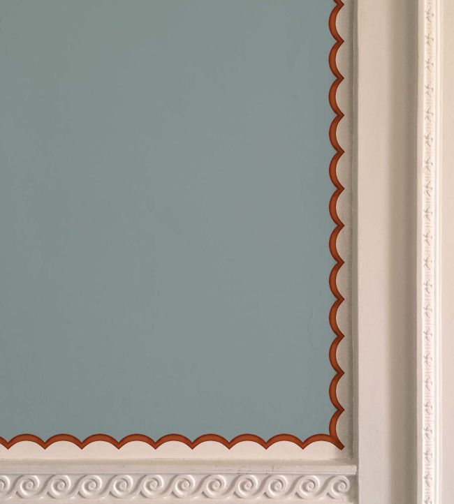 Scalloped Border Wallpaper in Brown by Ottoline | Jane Clayton