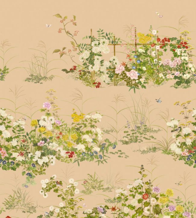 Scenic Flora Metallic Wallpaper mural in Gilded by Cole & Son | Jane ...
