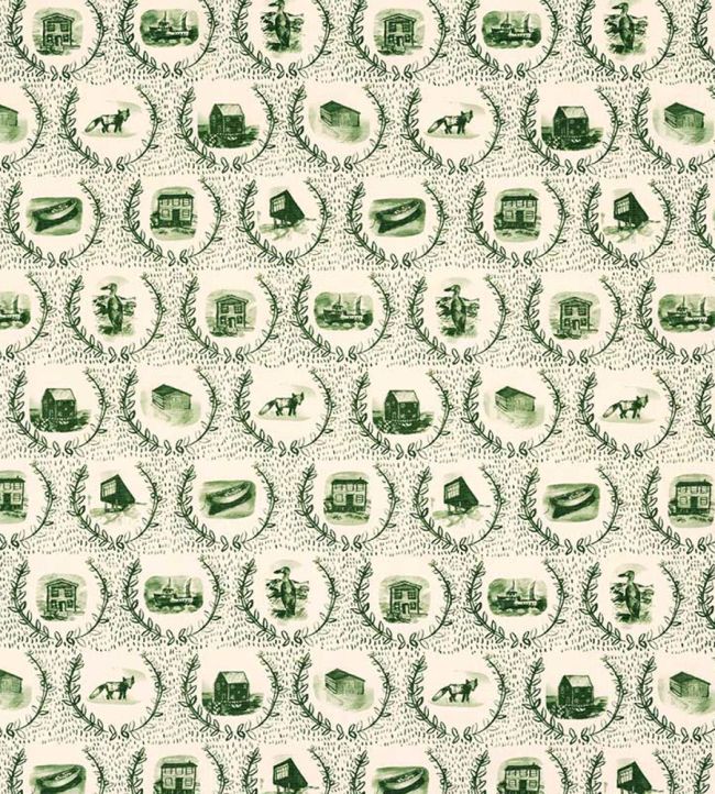 Set The Scene Fabric in Olive by Christopher Farr Cloth | Jane Clayton