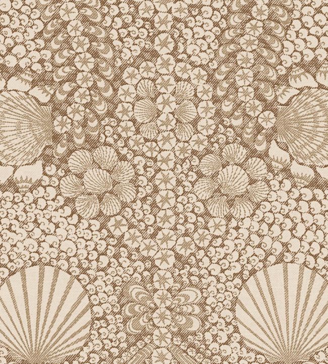 Shell Grotto Wallpaper in Brown by Fermoie | Jane Clayton