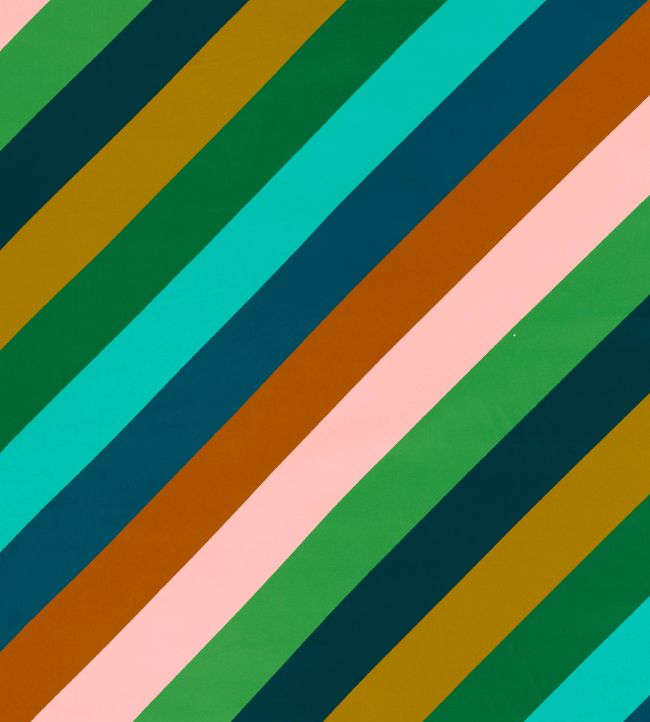 Sherbet Stripe Fabric in Emerald/Amber/Rose by Harlequin | Jane Clayton