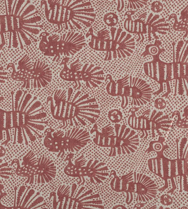 Sirin Fabric in Terracotta/Natural by Volga Linen | Jane Clayton