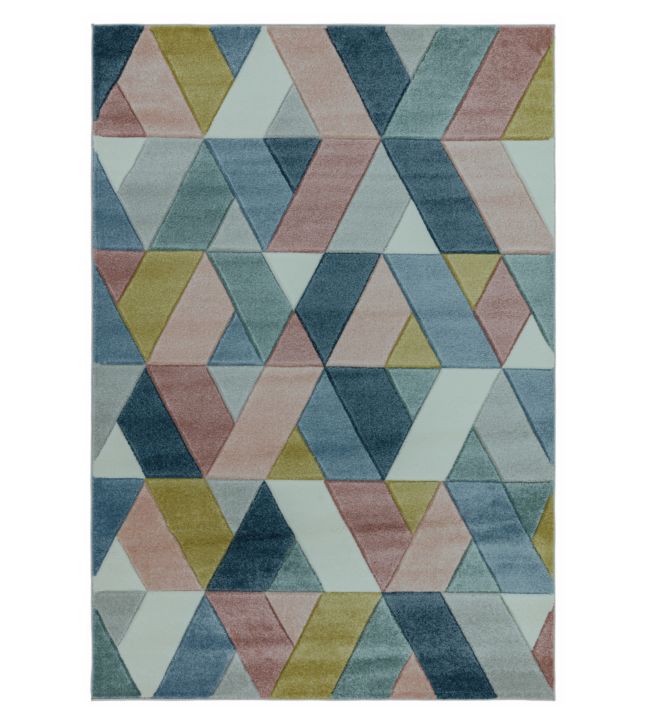Sketch Rhombus Rug by Asiatic in Multi | Jane Clayton