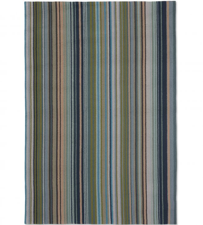 Spectro Stripes Rug in Emerald/Marine/Rust by Harlequin | Jane Clayton