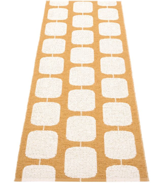 Sten Runner Rug in Ochre/Vanilla by Pappelina | Jane Clayton