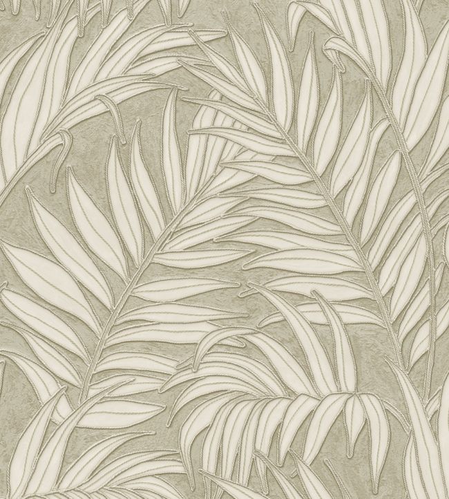 Stringed Leaves Wallpaper in Green by Eijffinger | Jane Clayton