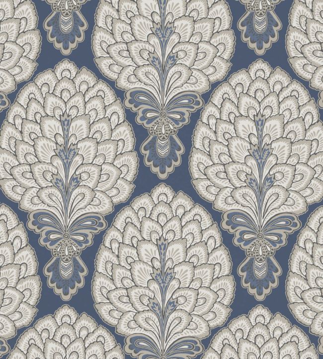 Sultan Wallpaper in Navy by Warner House | Jane Clayton