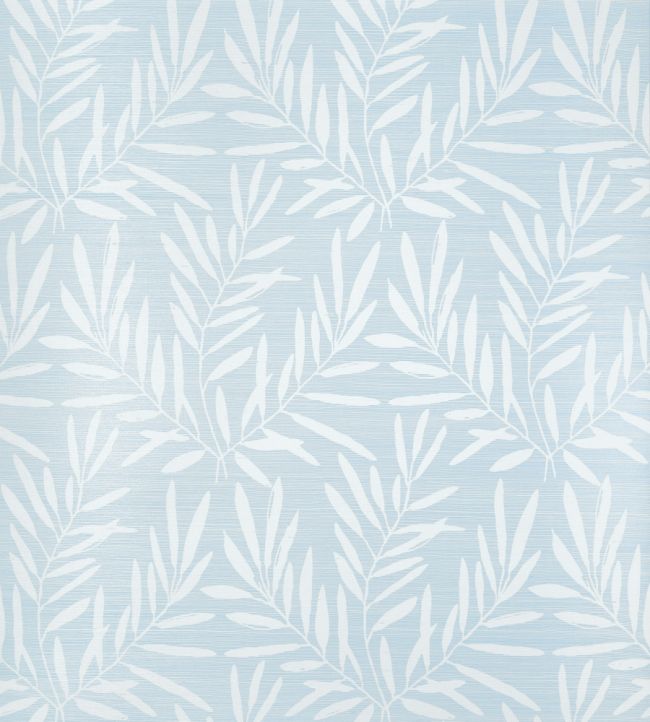 Summer Leaves Wallpaper in Light Blue by Thibaut | Jane Clayton