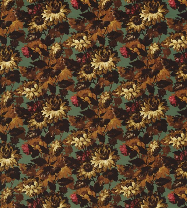 Sunforest Velvet Fabric in Sage/Russet by Clarke & Clarke | Jane Clayton