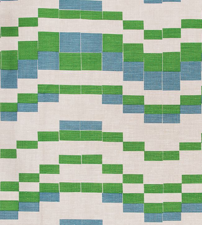 Temple Fabric in Green by Anni Albers for Christopher Farr Cloth | Jane ...