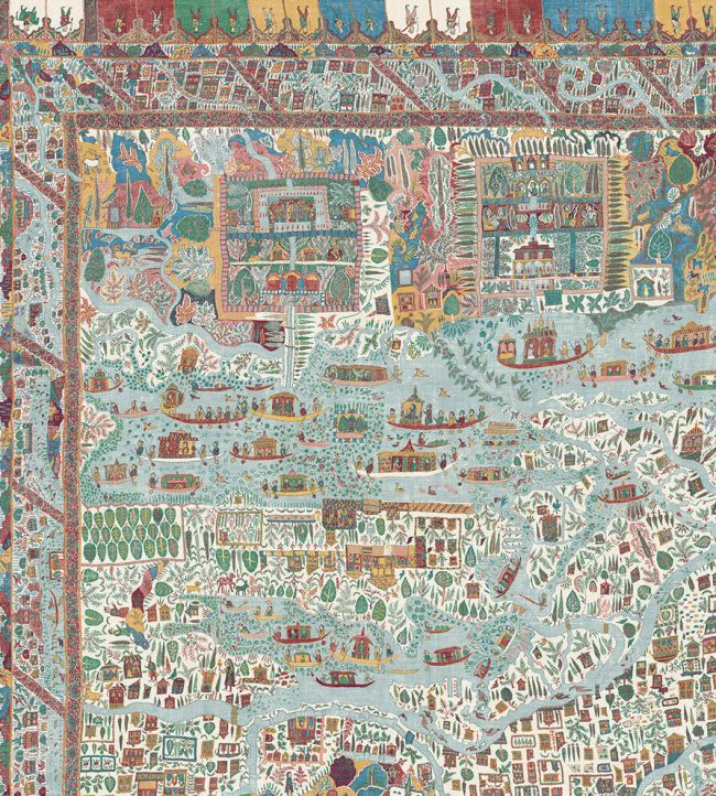 The Map Mini Wallpaper mural in Garland by Lewis & Wood | Jane Clayton