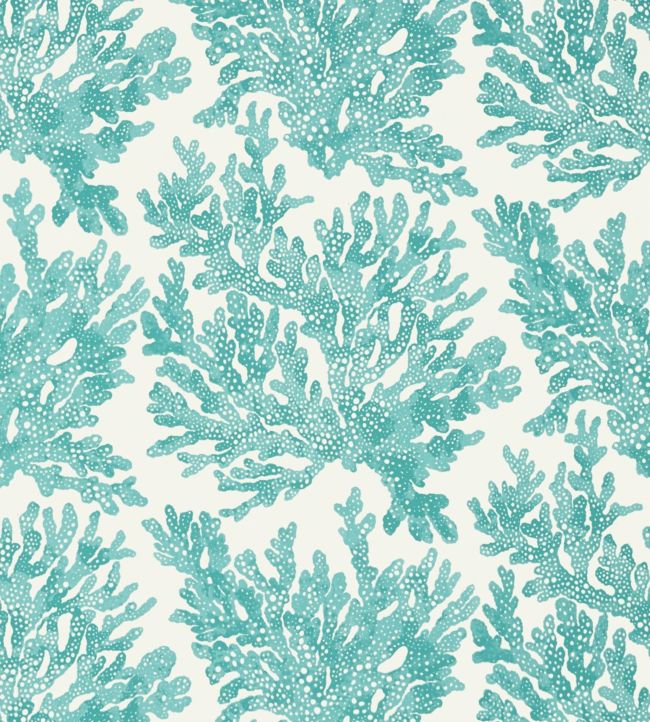 Marine Coral Wallpaper by Thibaut in Turquoise | Jane Clayton