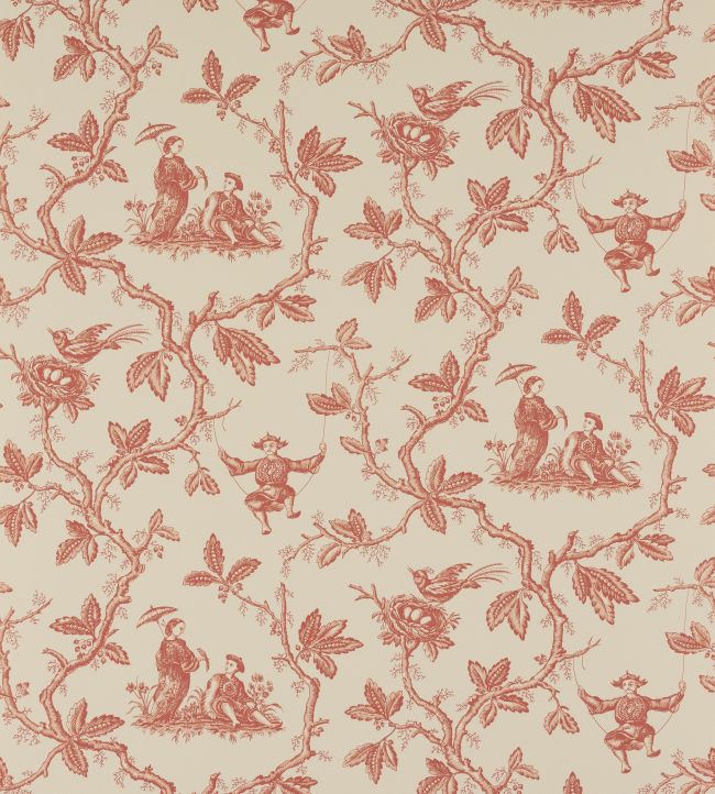 Toile Chinoise Wallpaper in Pink by Colefax and Fowler | Jane Clayton