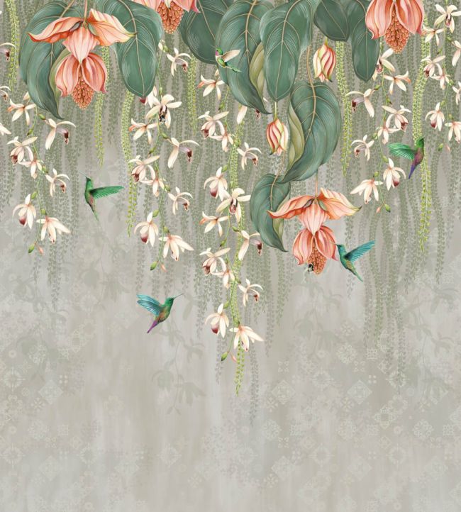 Trailing Orchid Wallpaper in Metallic Silver by Osborne & Little | Jane ...