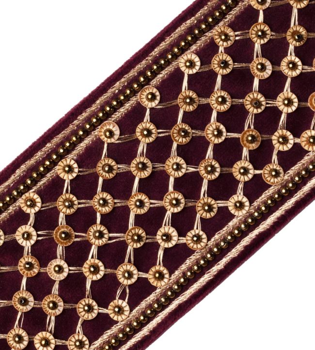 Trellis Beaded Border Trimmings in Melot by Samuel & Sons | Jane Clayton