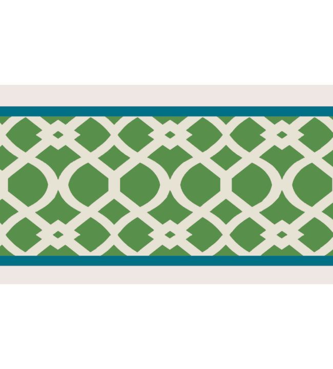 Trellis Border 8cm Wallpaper in Emerald by Parker & Jules | Jane Clayton