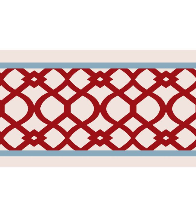 Trellis Border 8cm Wallpaper in Raspberry by Parker & Jules | Jane Clayton