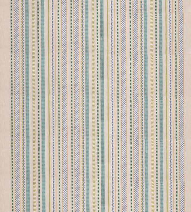 Tudor Stripe Fabric in Green/Blue by GP & J Baker | Jane Clayton