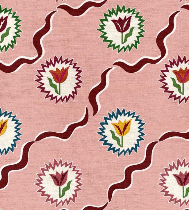 Tulips of Belgravia Fabric in Burgundy by Ottoline | Jane Clayton