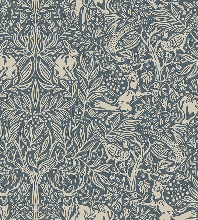 Under the Elder Tree Wallpaper in Blue by Borastapeter | Jane Clayton