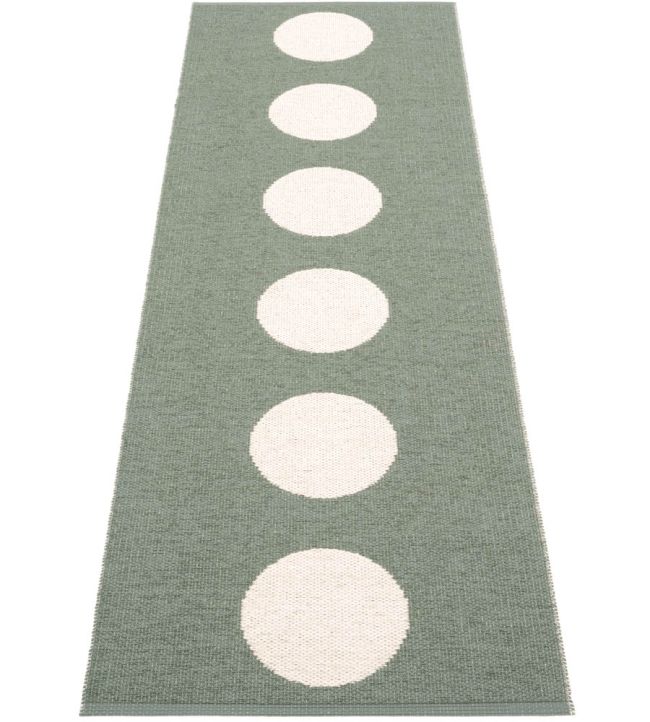 Vera Runner Rug in Army/Vanilla by Pappelina | Jane Clayton