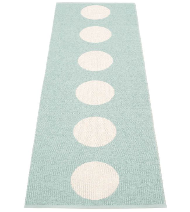 Vera Runner Rug in Pale Turquoise/Vanilla by Pappelina | Jane Clayton