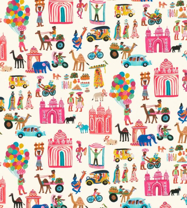 Hustle Bustle Fabric by Villa Nova in Vibrant | Jane Clayton