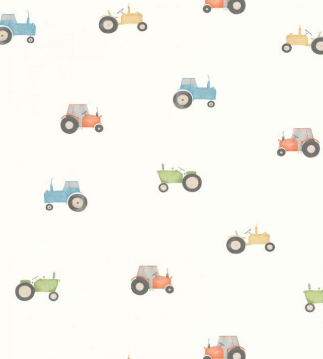 Vintage Tractor Wallpaper in Multicolore by Casadeco | Jane Clayton
