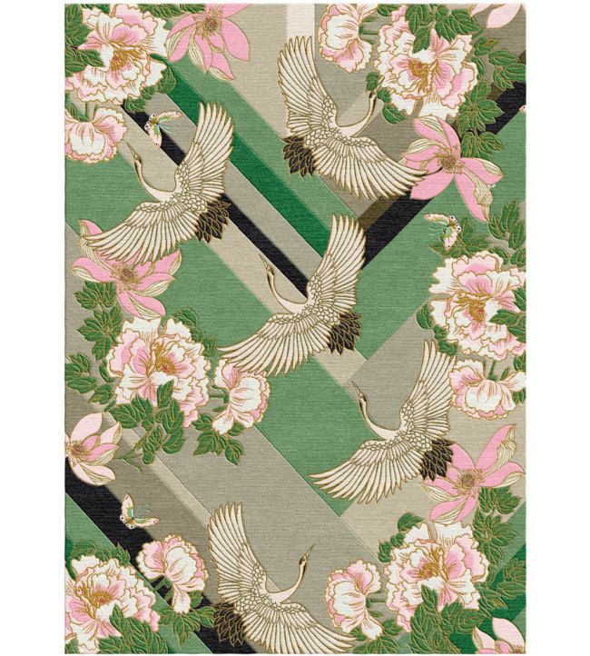 Vogue Deco Rug in Green by Wendy Morrison | Jane Clayton