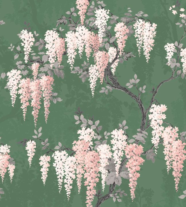 Wisteria Wallpaper in Botanical Green by Woodchip & Magnolia | Jane Clayton