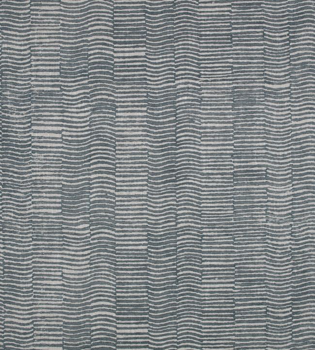 Woodcut Fabric in Atlantic by Mark Alexander | Jane Clayton