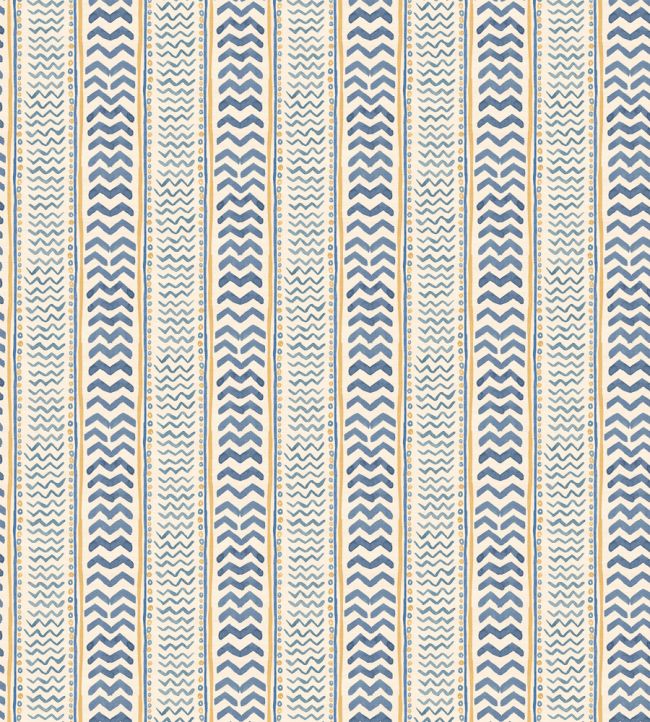 Wriggle Room Wallpaper in Blue/Yellow by GP & J Baker | Jane Clayton