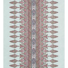 Akola Stripe Fabric in Raspberry and Teal by Thibaut | Jane Clayton