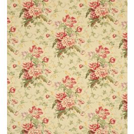 Alsace Fabric in Linen/Red by Sanderson | Jane Clayton
