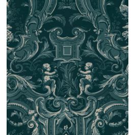 Baroque Fabric in Teal by Warner House | Jane Clayton