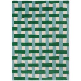 Basket Weave Rug in Emerald/Aquamarine by Harlequin | Jane Clayton