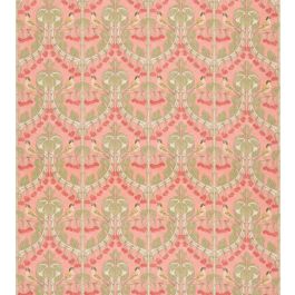 Birds & Cherries Cotton Fabric in Coral by GP & J Baker | Jane Clayton