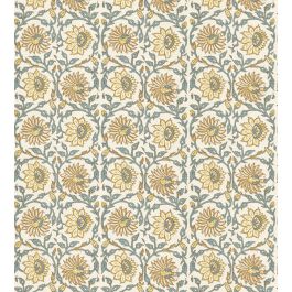 Cecily Wallpaper in Ochre/Teal by GP & J Baker | Jane Clayton