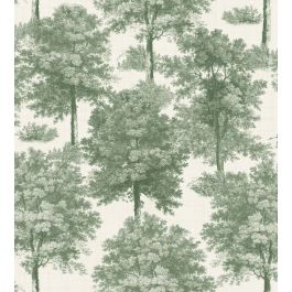 Chestnut Tree Wallpaper in Green by Coordonne | Jane Clayton