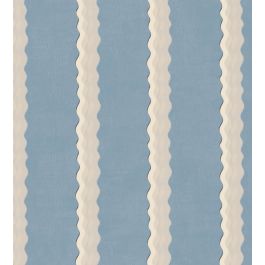 Double Scroll Stripe Fabric in Sky by Parker & Jules | Jane Clayton
