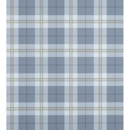 Douglas Plaid Wallpaper in Slate by Thibaut | Jane Clayton