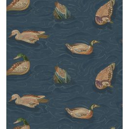 Duck Pond Wallpaper in Indigo by Mulberry Home | Jane Clayton
