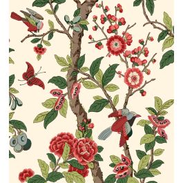 Eldon Wallpaper in Red/Green by GP & J Baker | Jane Clayton